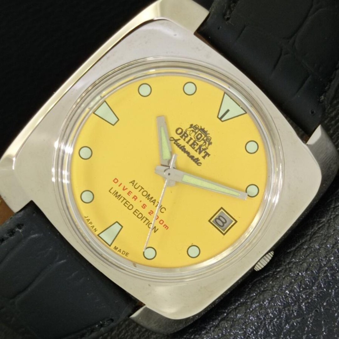 Vintage Orient Automatic 46941 Mens Japan Date Yellow Dial Transparent ...