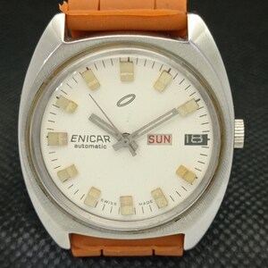Vintage Enicar Automatic 167 Swiss Mens Day/date White Color Dial Wrist ...