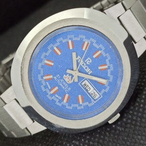 Genuine Vintage Ricoh R31 Automatic Japan Mens Day/date Oval Shape Blue ...