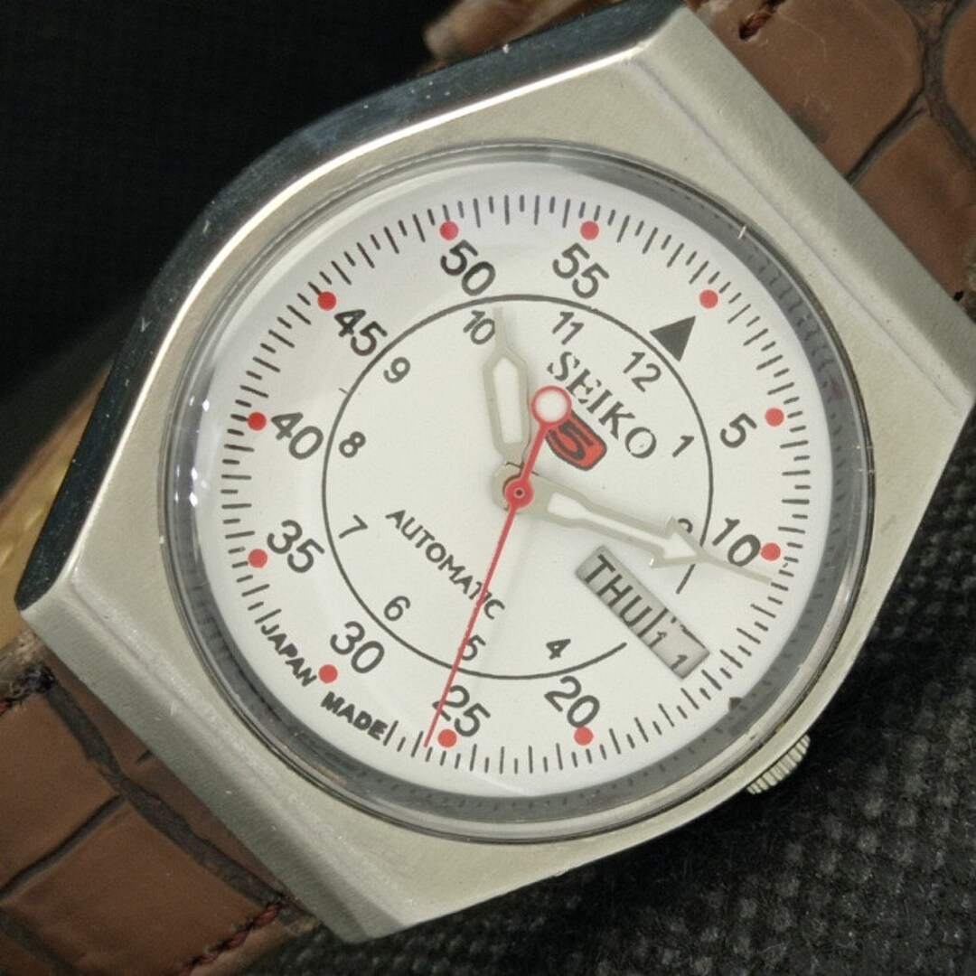 Vintage Seiko 5 Automatic 6319a Japan Mens Day/date White Dial Watch ...