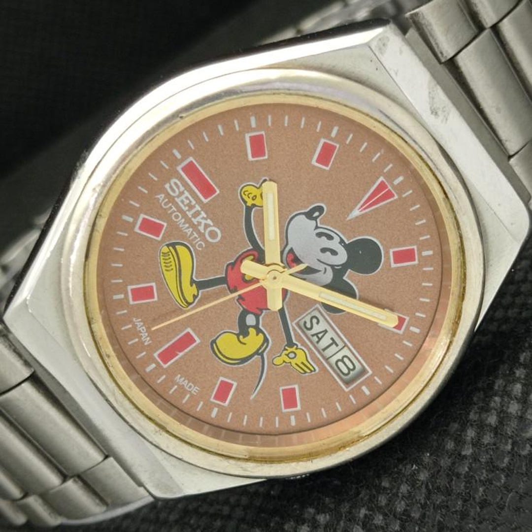 Genuine Vintage Seiko Automatic 6349a Japan Mens Day/date Cartoon Brown ...