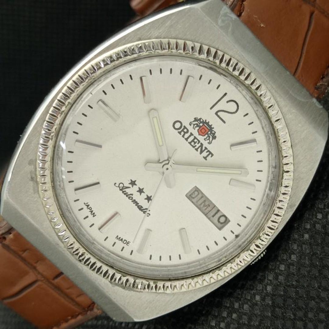 Vintage Orient Automatic 46940 Mens Japan Day/date Silver Dial Wrist ...