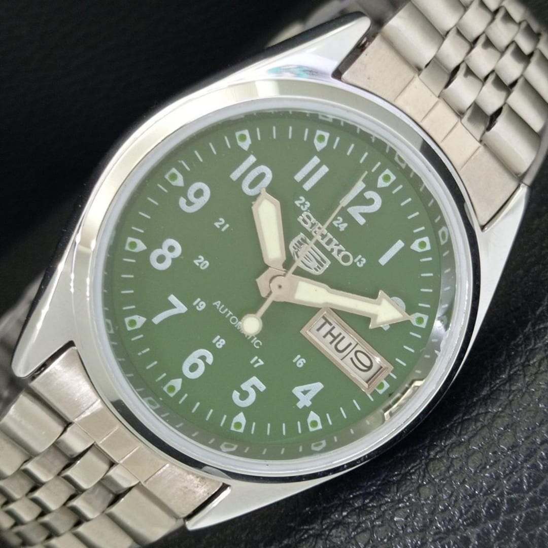 Vintage Seiko 5 Automatic 6309a Refurbished Japan Mens Day/date Green ...