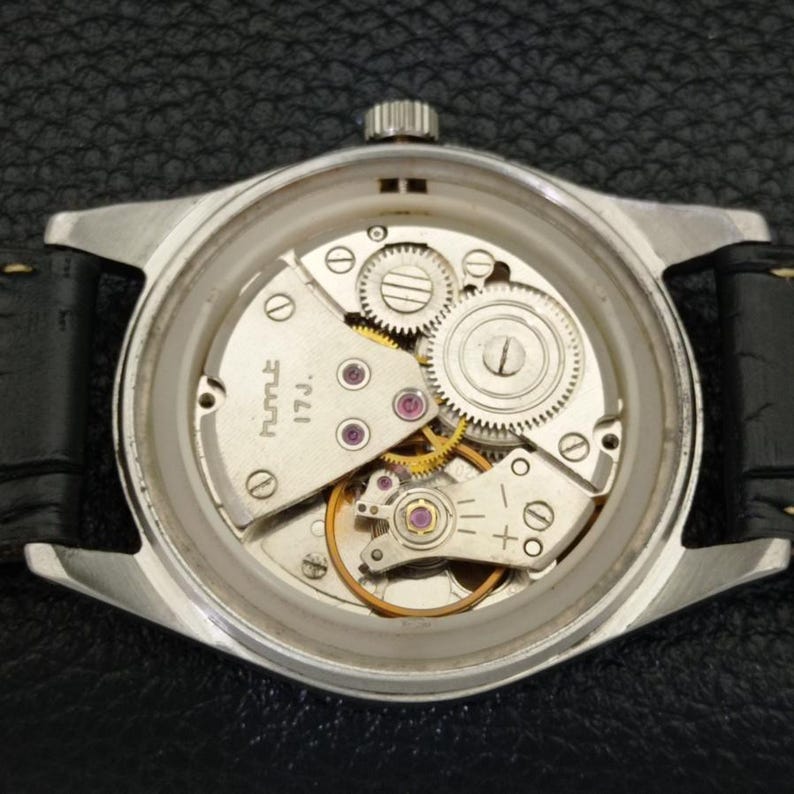 Vintage Hmt Janata Indian Hand-winding Mens Black Dial Watch A430864-a ...