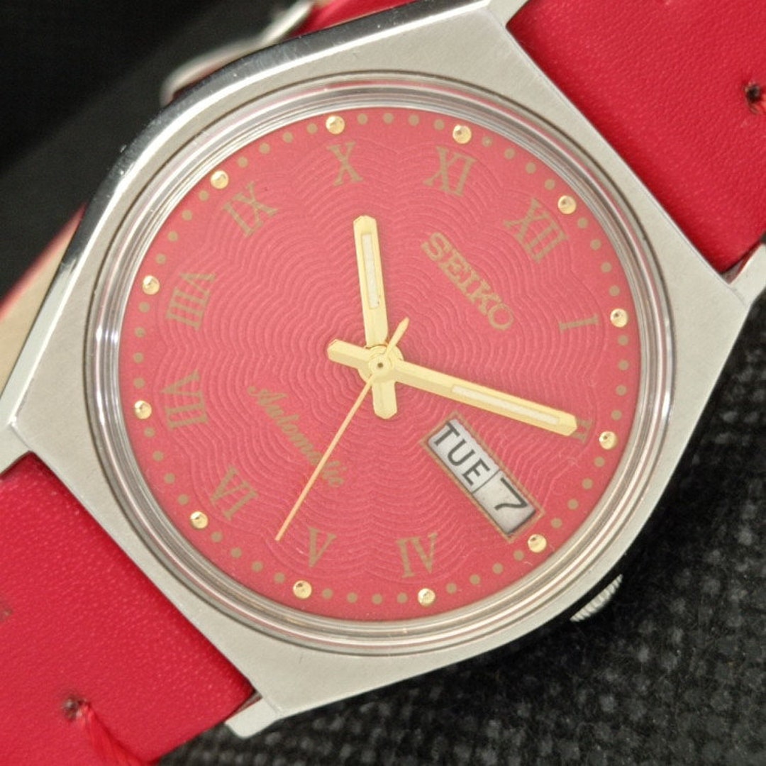 Vintage Seiko Automatic 6349a Japan Mens Day/date Red Dial Watch 608i ...