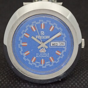 Genuine Vintage Ricoh R31 Automatic Japan Mens Day/date Oval Shape Blue ...