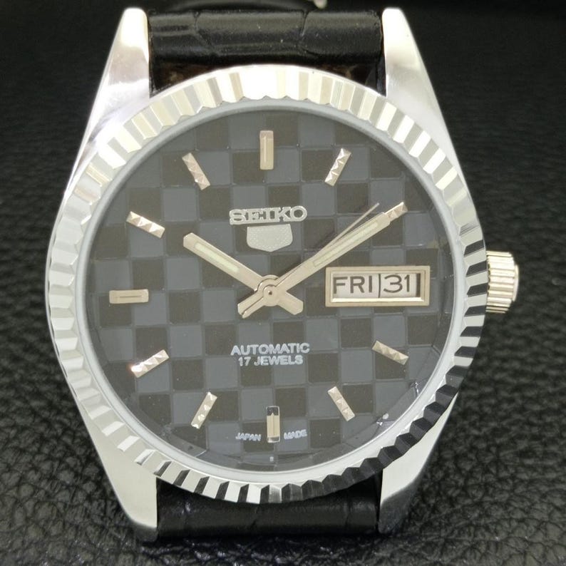 Refurbished Vintage Seiko 5 Automatic 6309a Japan Mens Day/date Black ...