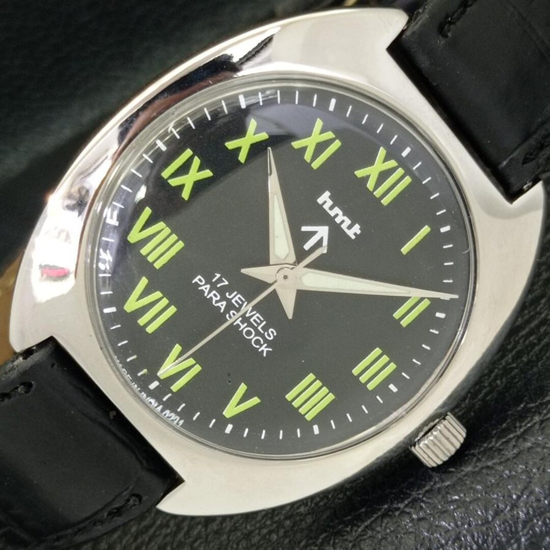 Vintage Hmt Indian Hand-winding Black Dial Watch A430848-a - Etsy