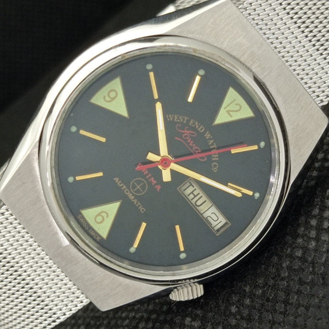 Vintage West End Watch Co Sowar Prima Automatic Swiss Mens Day/date ...