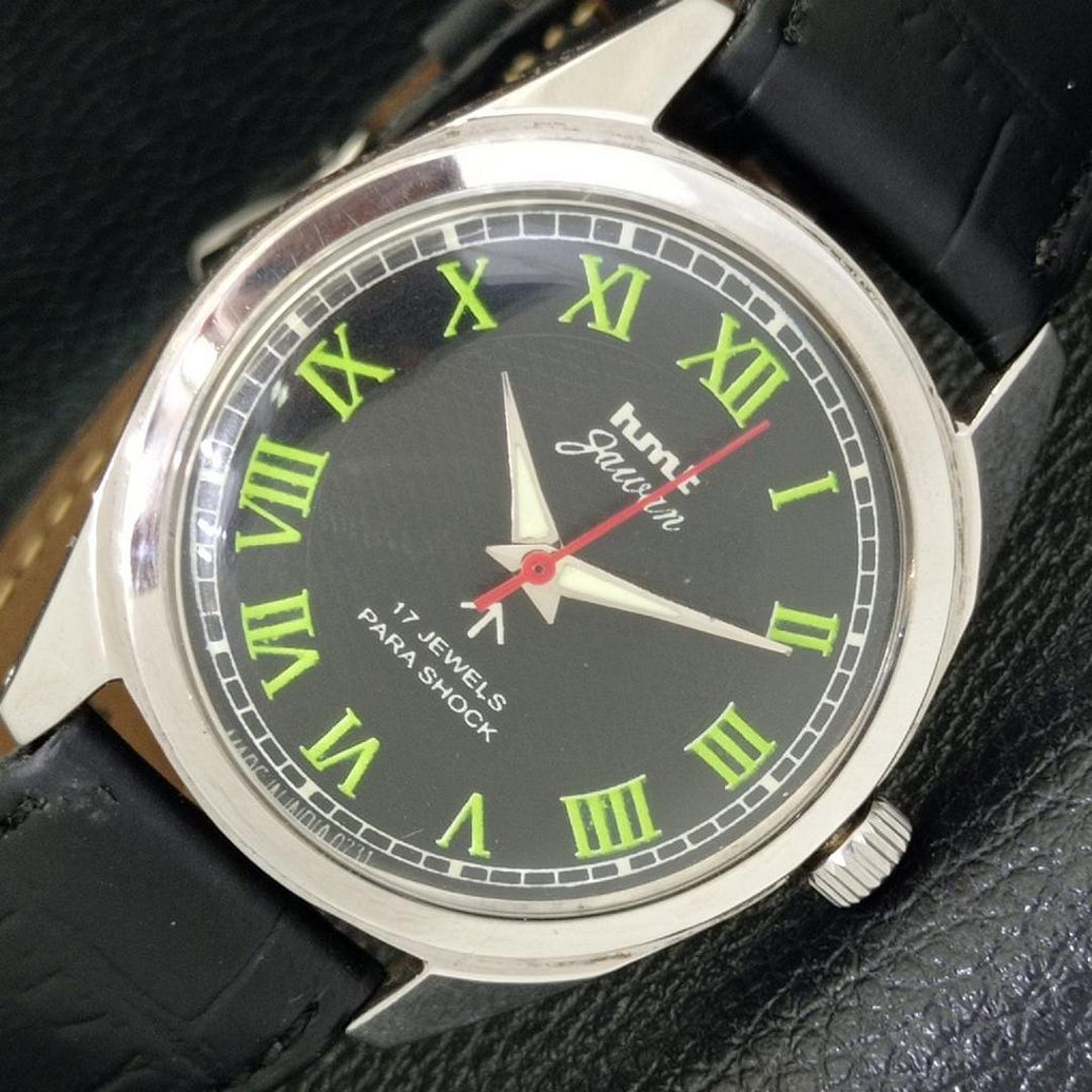 Vintage Hmt Jawan Hand-winding Indian Mens Black Color Dial Watch ...