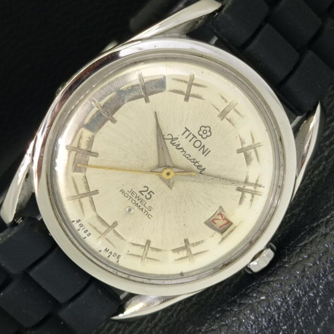 Vintage Titoni Airmaster Rotomatic Swiss Mens Date Original Dial Wrist ...