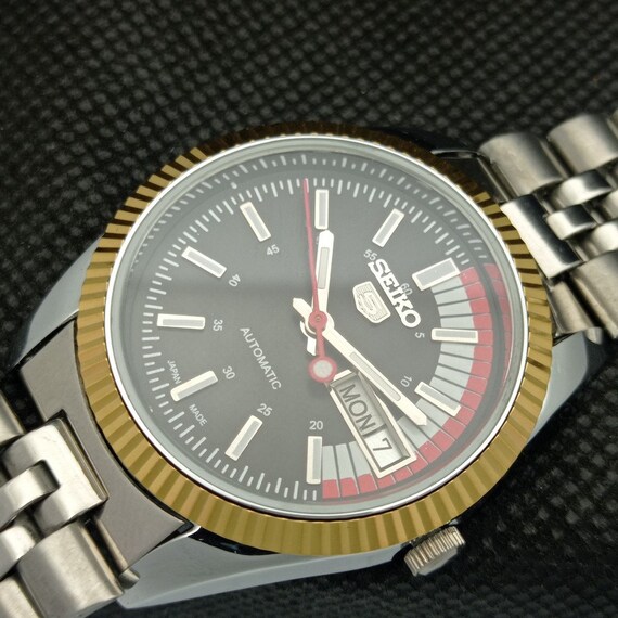 Vintage Seiko transparent back Japan mens day/date au… - Gem