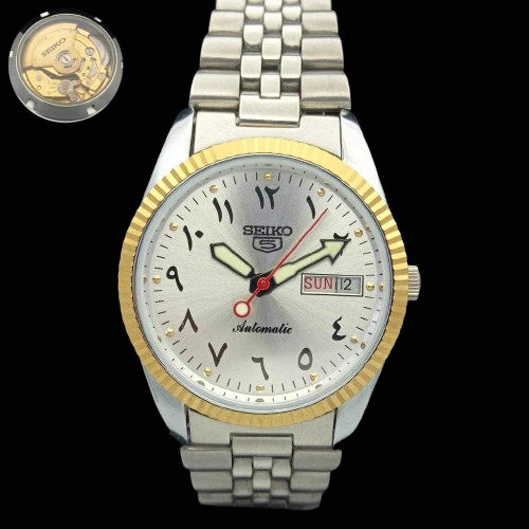 Vintage Seiko Transparent Back Japan Mens Day/date Automatic Arabic ...
