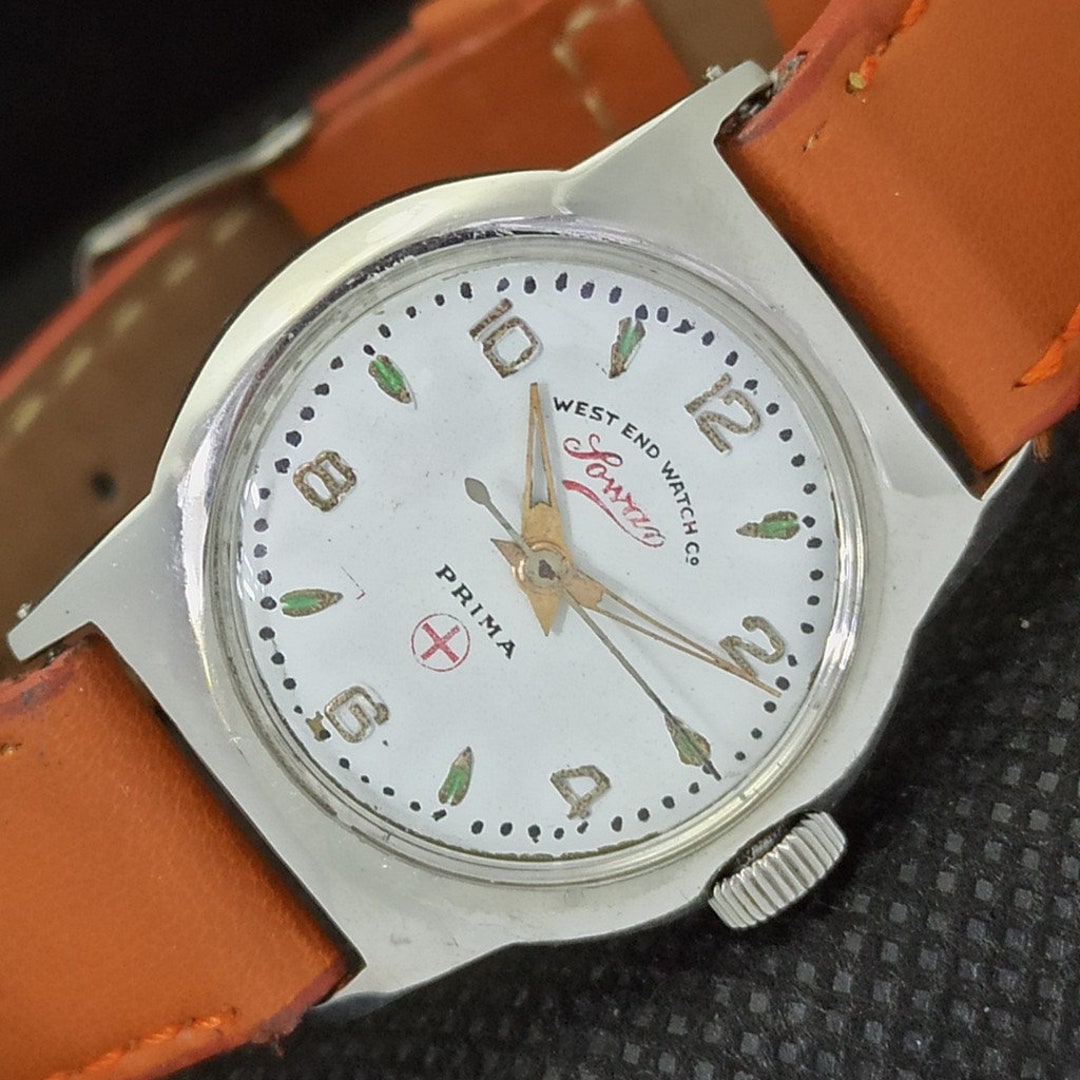 Vintage West End Watch Co Sowar Prima Winding Swiss Boy White Watch ...