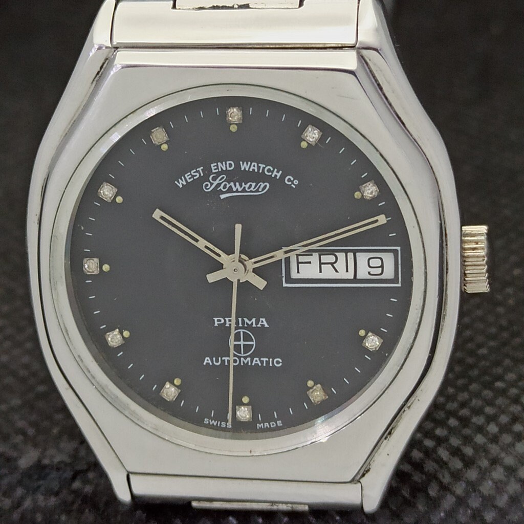Vintage West End Watch Co Sowar Prima Automatic Swiss Mens Day/date ...