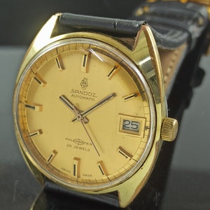 Vintage Sandoz Polemaster Automatic 25j Swiss Mens Date Wrist Watch ...