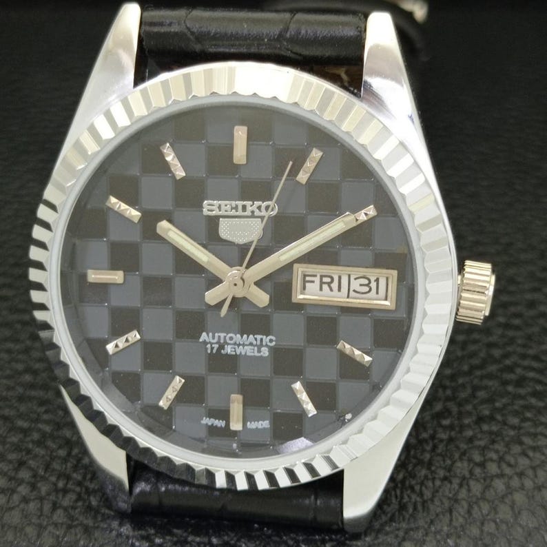 Refurbished Vintage Seiko 5 Automatic 6309a Japan Mens Day/date Black ...