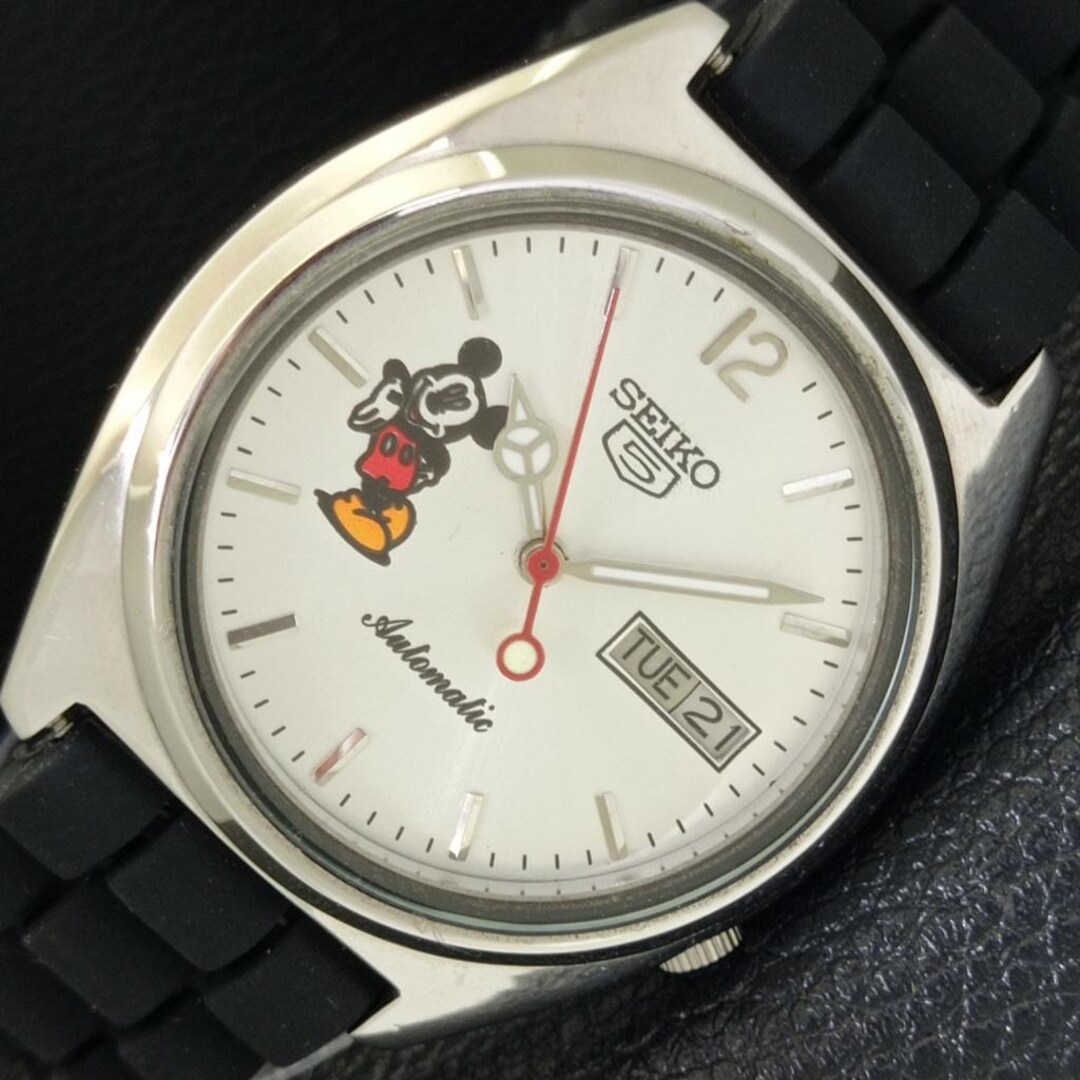 Vintage Seiko 5 Automatic 7009a Japan Mens Day/date Cartoon Silver ...