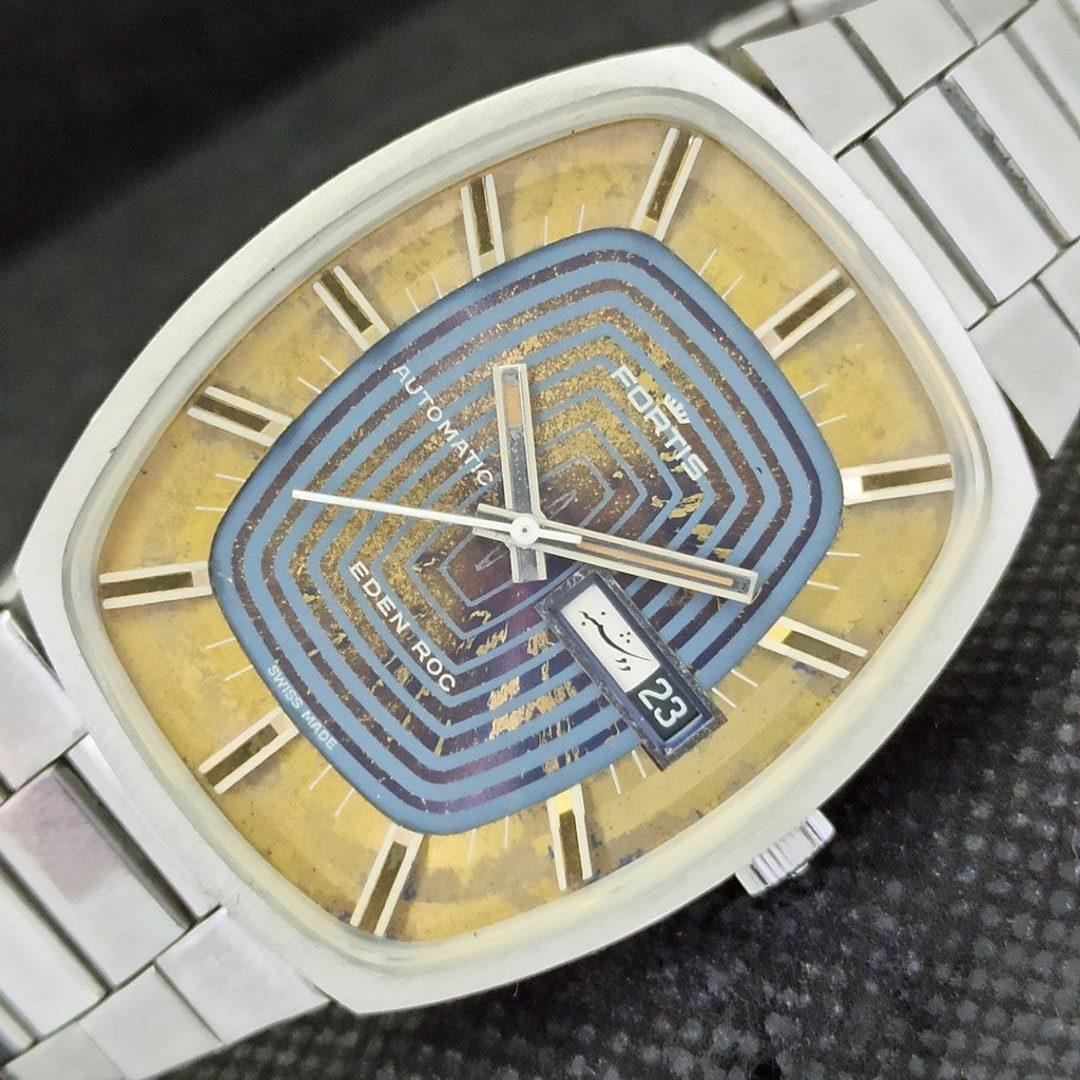 Rare Vintage Fortis Eden Roc Automatic Swiss Mens Day/date Watch ...