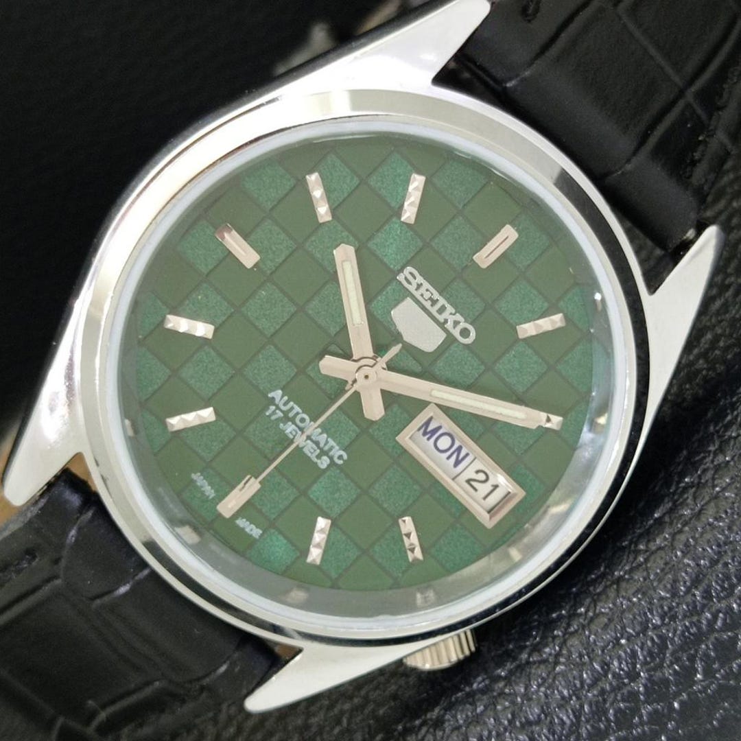 Vintage Seiko 5 Automatic 6309a Refurbished Japan Mens Day/date Green ...