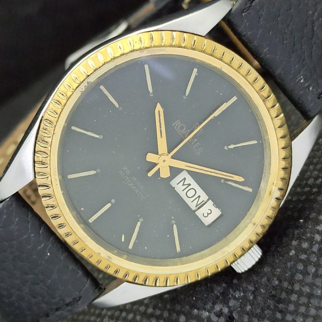 Vintage Roamer Incabloc Automatic 25 Jewels Swiss Mens Day/date ...