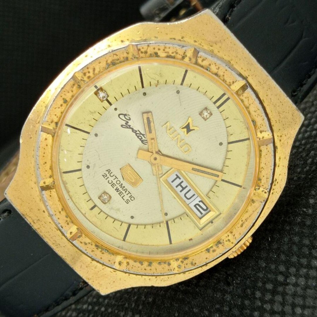 Rare Vintage Nino Crystal Automatic Swiss 21 Jewels Mens Day/date ...