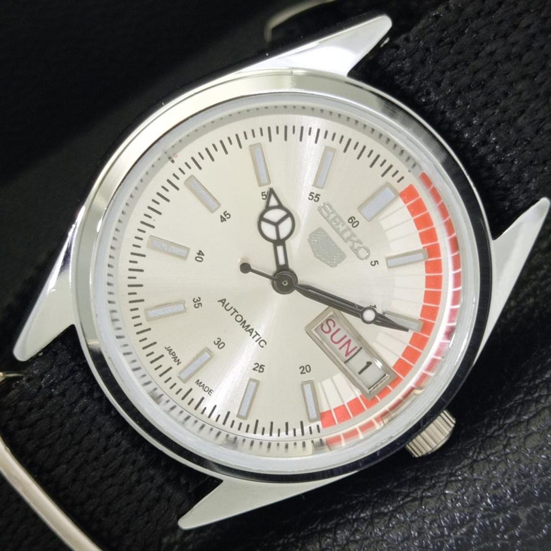 Vintage Seiko 5 Automatic 6309a Refurbished Japan Mens Day/date Silver ...