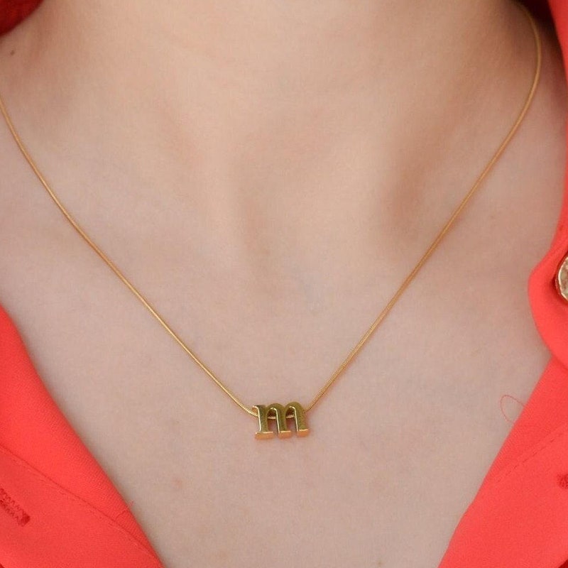 M Necklace - Etsy