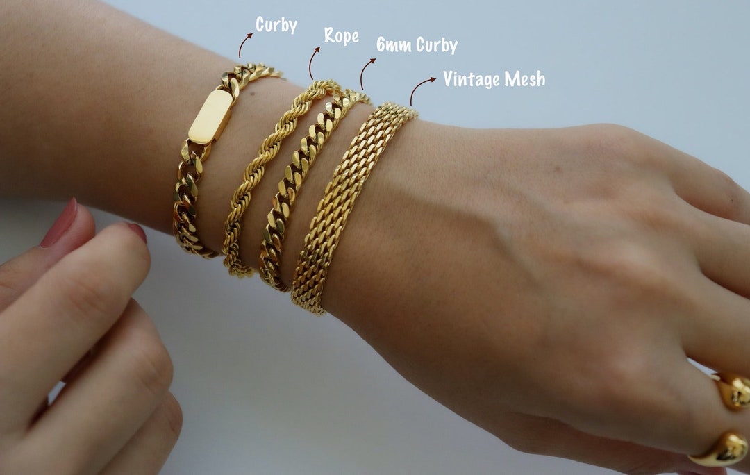 Gold U Shape, Vintage Mesh Bracelet Vintage Jewelry Gold Bracelet ...