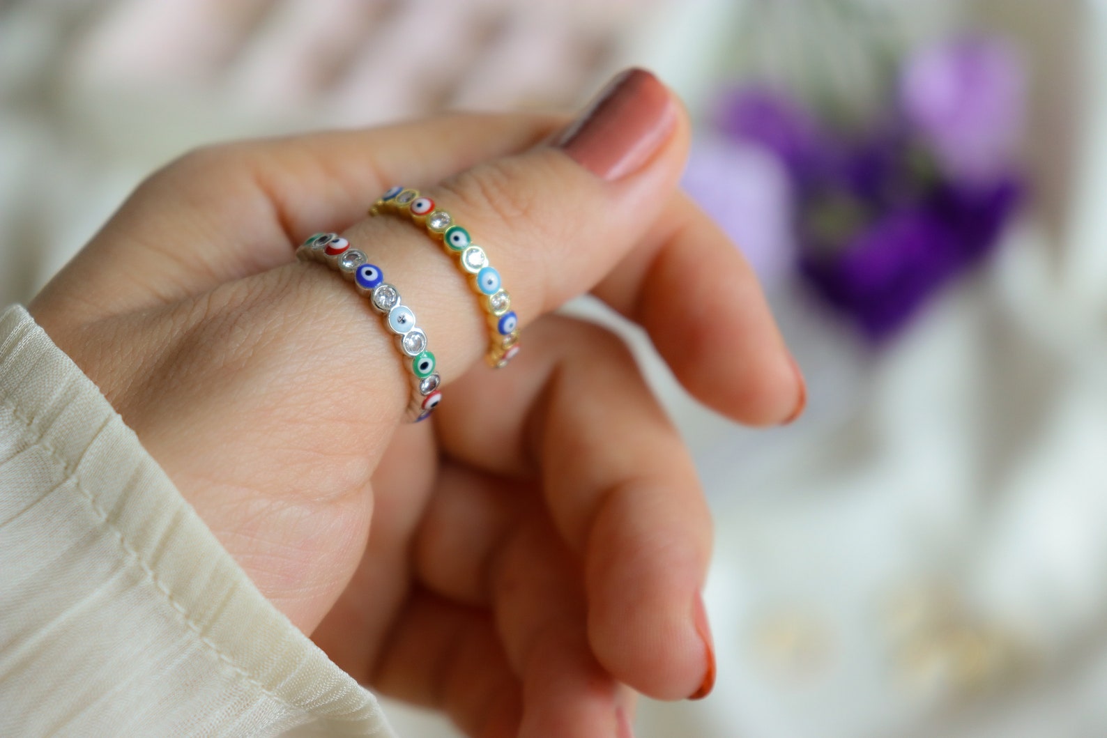 Evil Eye Ring Adjustable Women Open Rings Gold Silver Evil Eye - Etsy