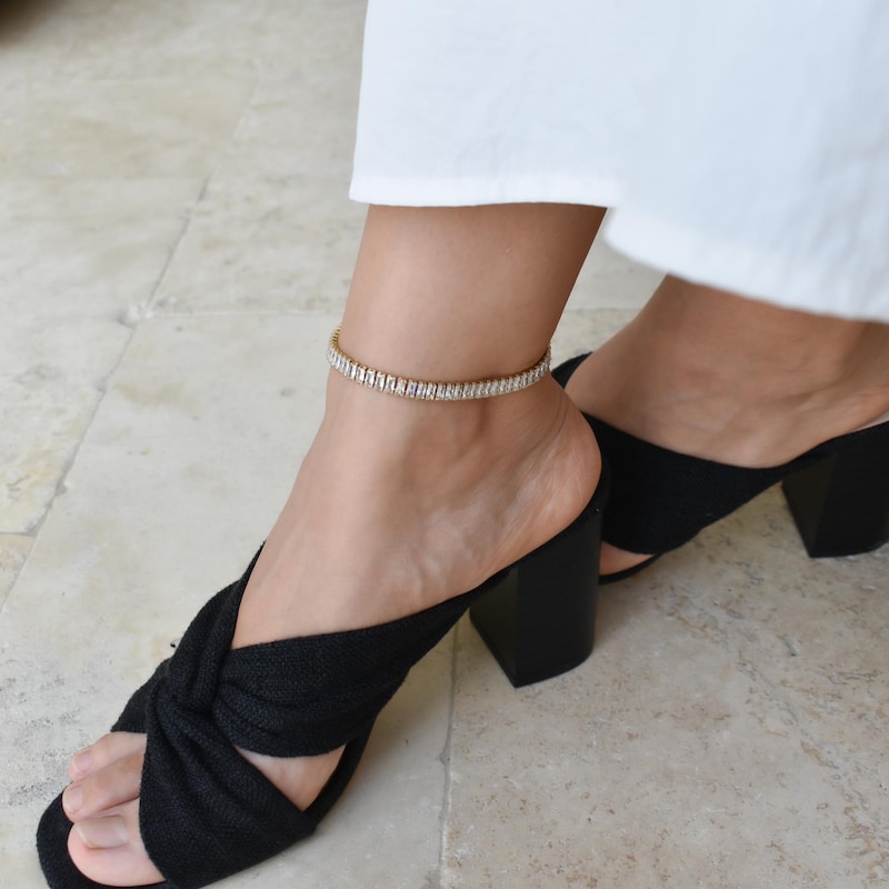 K Gold Chakra Anklet - Etsy