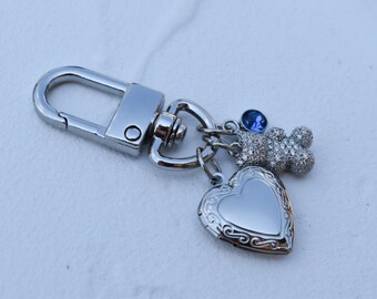 Silver Heart Purse Charm Key Chain (FS7) - Etsy