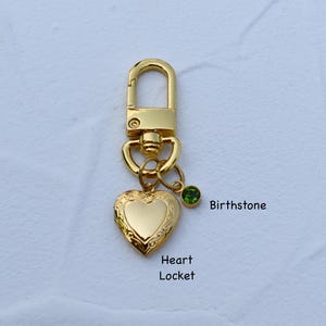 Locket Keychain, Bag Charm, Heart Charm Bag Charm, Personalized ...