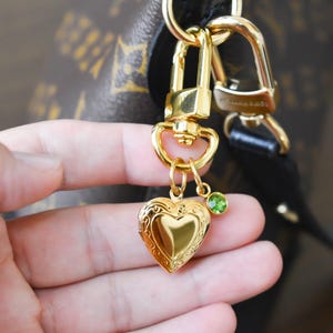 Locket Keychain, Bag Charm, Heart Charm Bag Charm, Personalized ...