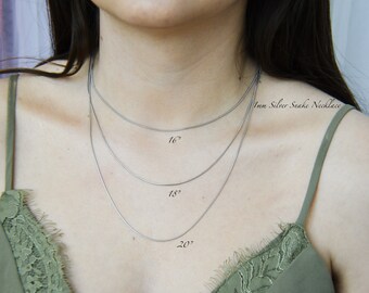 Silver Chain Necklace Twist Rope Dainty Snake Chain Twist | Etsy