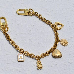 Bag Charm, Gold Filled Purse Chain With Multi Charm, Women Handbag ...