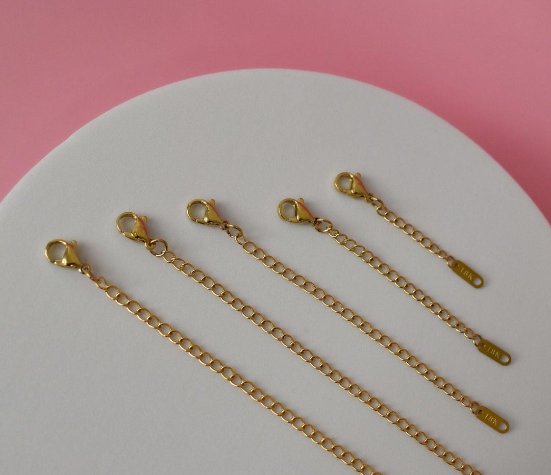 Add on Extender Chains Gold Silver Adjustable Chain Necklace Bracelet ...