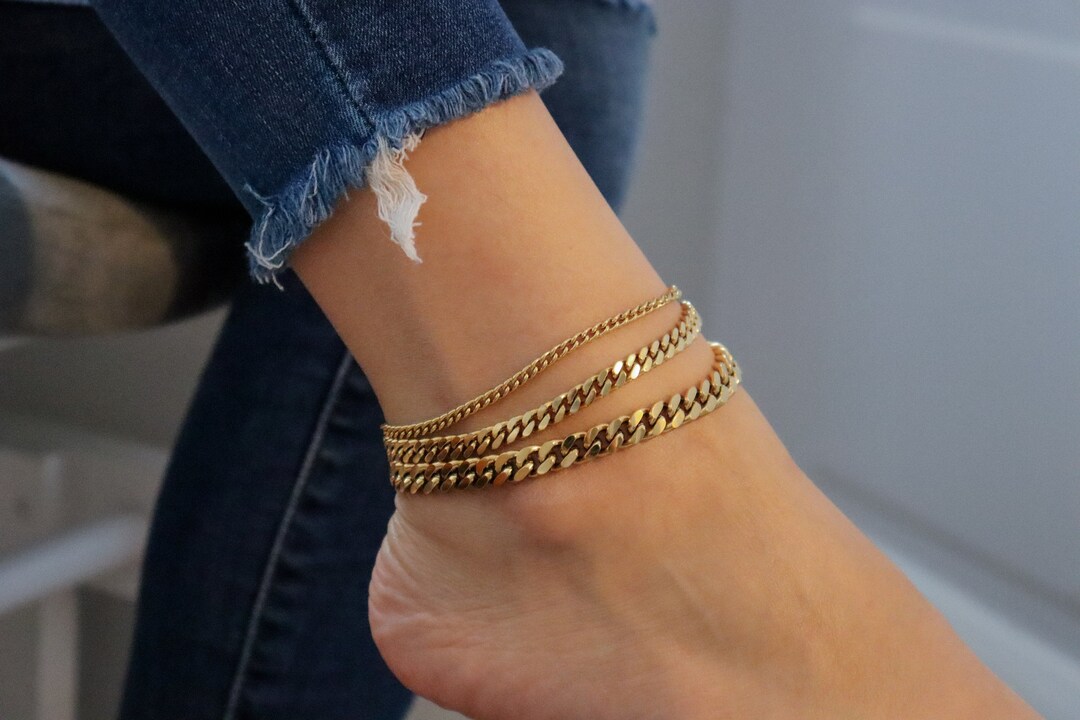 Gold Filled Anklet ・ Women Anklet Men Anklet Waterproof Non Tarnish ...