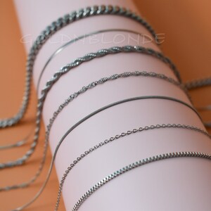 Silver Chain Necklace Twist Rope Dainty Snake Chain Twist - Etsy