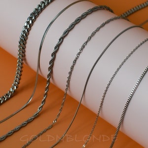 Silver Chain Necklace Twist Rope Dainty Snake Chain Twist - Etsy
