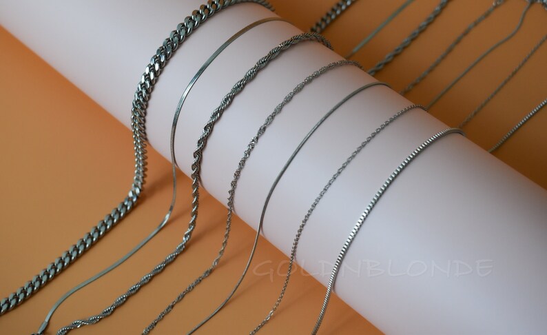 Silver Chain Necklace Twist Rope Dainty Snake Chain Twist - Etsy