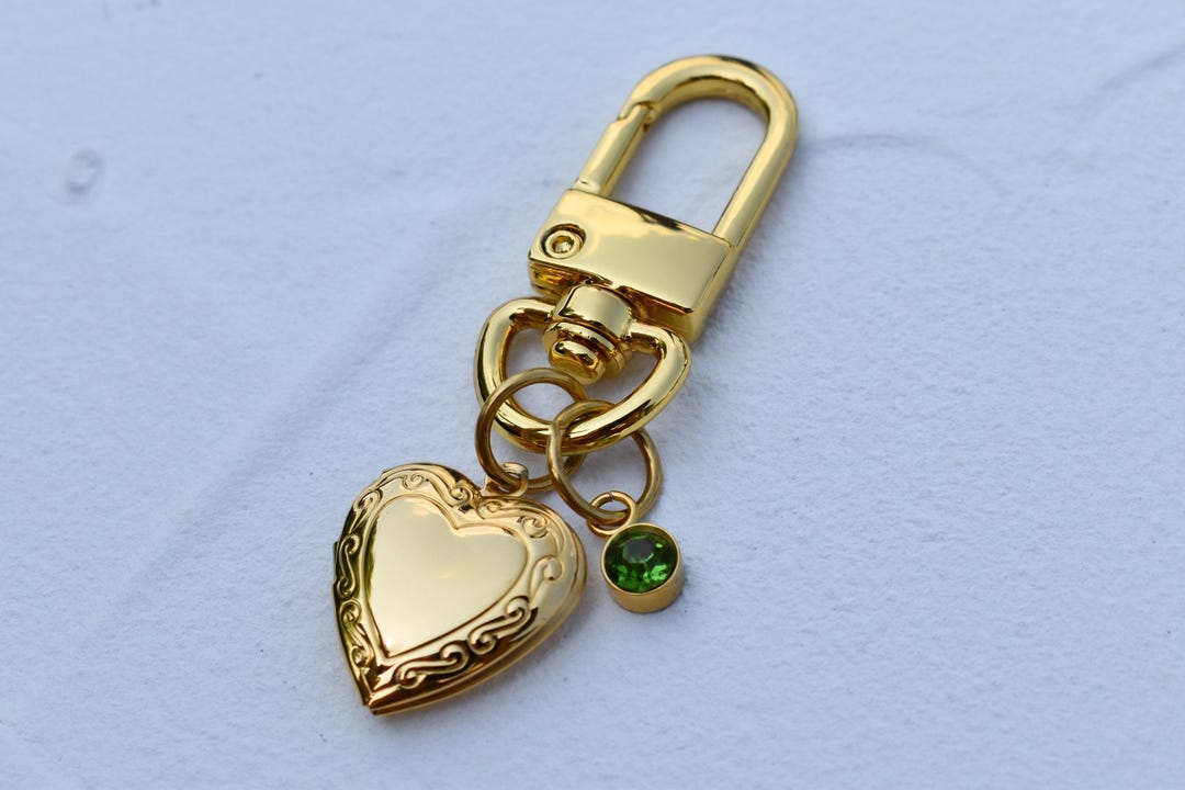 Locket Keychain, Bag Charm, Heart Charm Bag Charm, Personalized ...