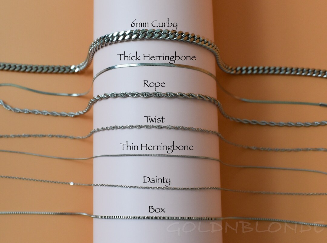 Silver Chain Necklace Twist Rope Dainty Snake Chain Twist Chain ...