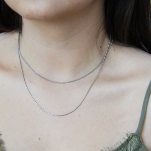 Silver Chain Necklace Twist Rope Dainty Snake Chain Twist | Etsy