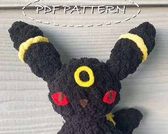 Crochet PDF Umbreon Pattern/pdf Dark Kitty Pattern/written and Photo ...