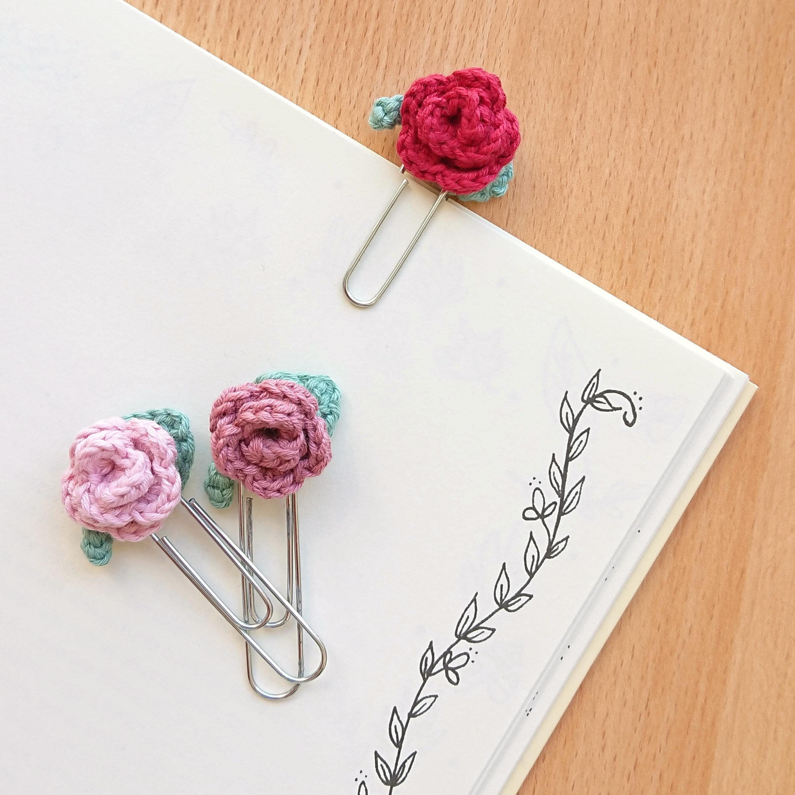 Paper Clip With Rose - 6 Units - Etsy