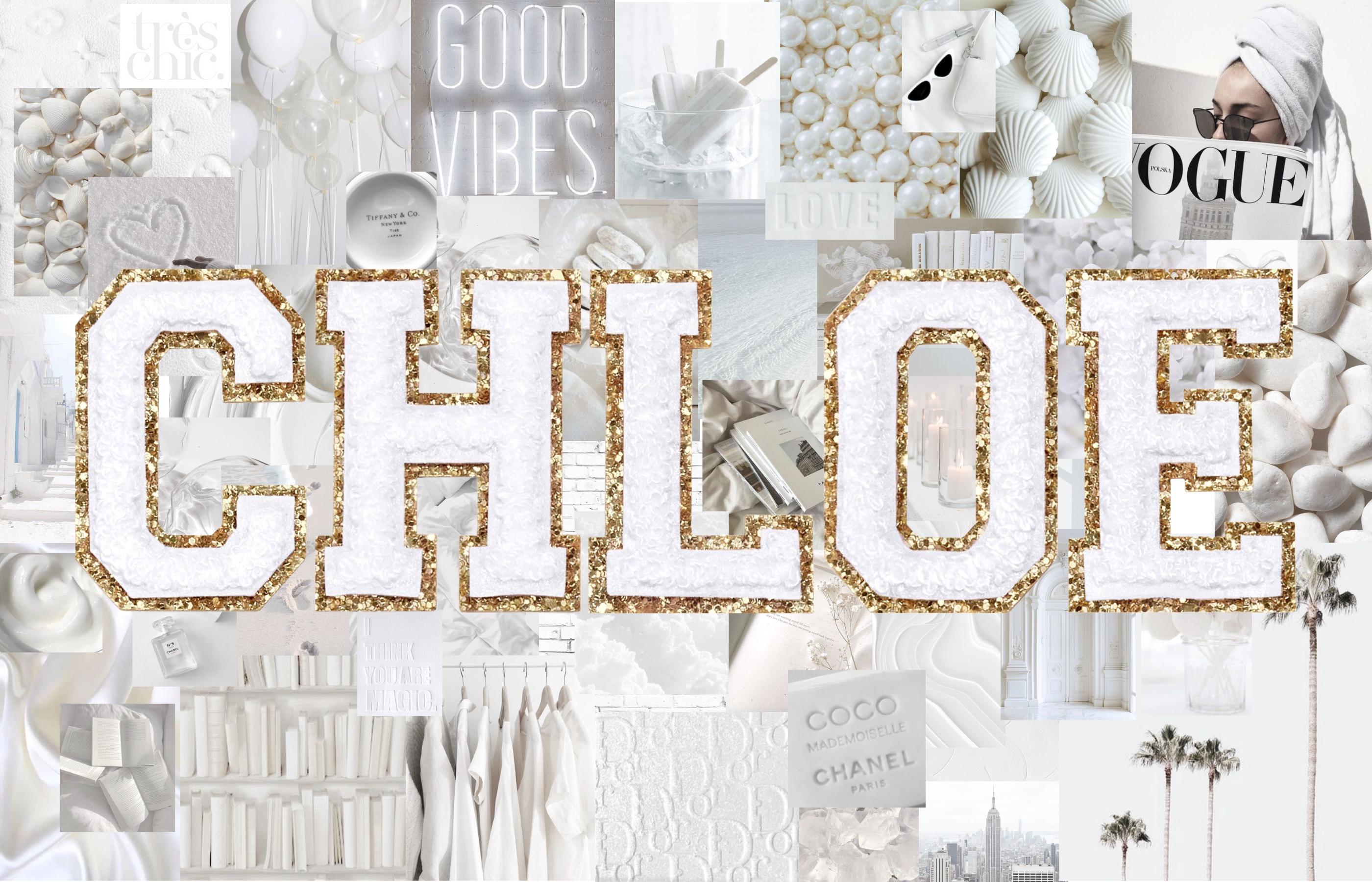 Custom White Preppy Monogram Desktop Wallpaper Collage - Etsy