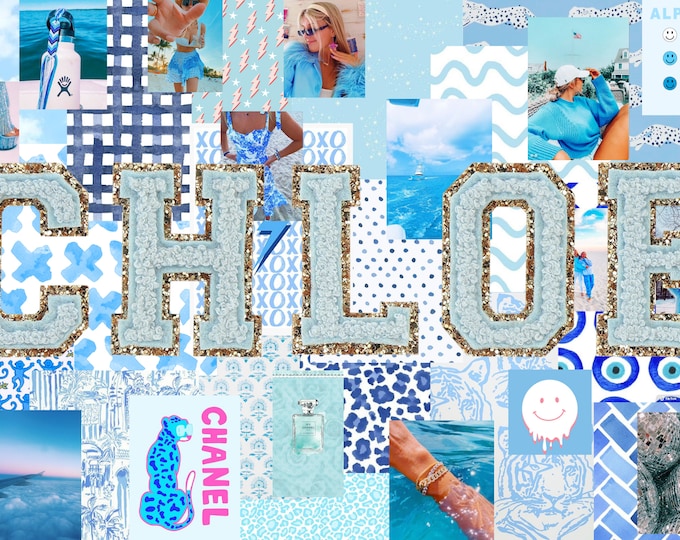 Fully Custom Preppy Monogram Desktop Wallpaper Collage - Etsy Canada