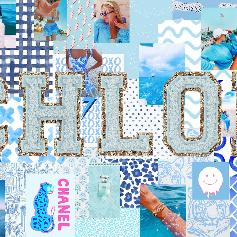 Preppy Blue Wallpaper - Etsy