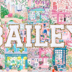 Custom Floral Preppy Monogram Desktop Wallpaper Collage - Etsy